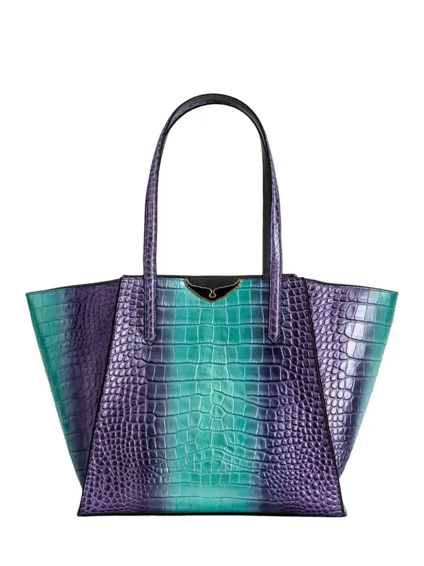 Zadig&Voltaire Embossed Leather Tote Bag - Purple