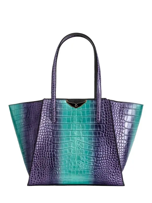Zadig&Voltaire Embossed Leather Tote Bag - Purple