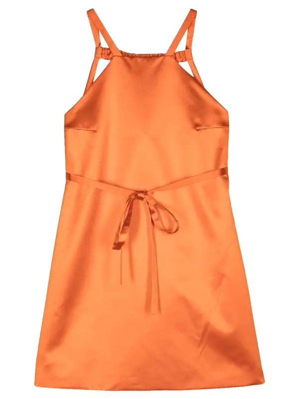 Patou Satin Mini Dress - Orange