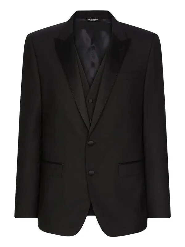 Dolce & Gabbana Martini-fit Wool-silk Three-piece Tuxedo Suit - Blue