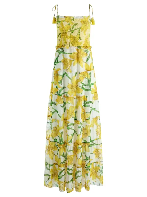 Alice + Olivia Marna Floral-print Maxi Dress - Yellow