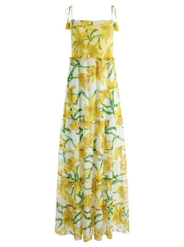 Alice + Olivia Marna Floral-print Maxi Dress - Yellow