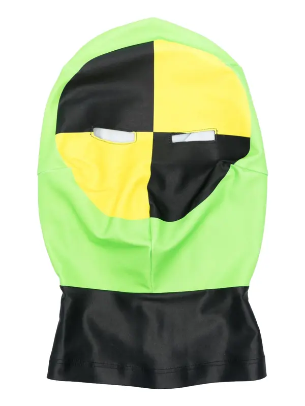 WALTER VAN BEIRENDONCK Dummy Morph Colourblock Balaclava - Green
