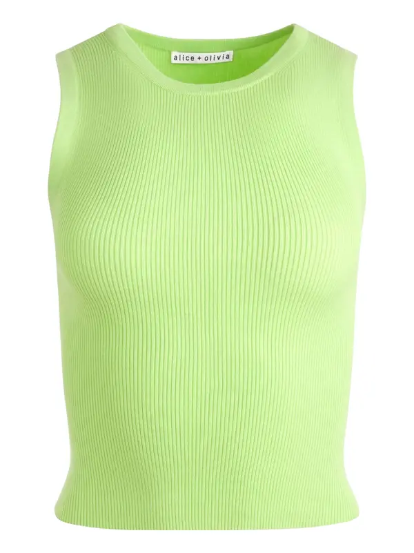 Alice + Olivia Tonita Ribbed Tank Top - Green