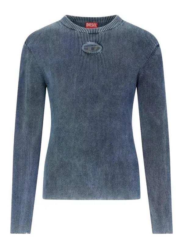 DIESEL® M-anchor-a Appliqué-logo Ribbed Top - Blue