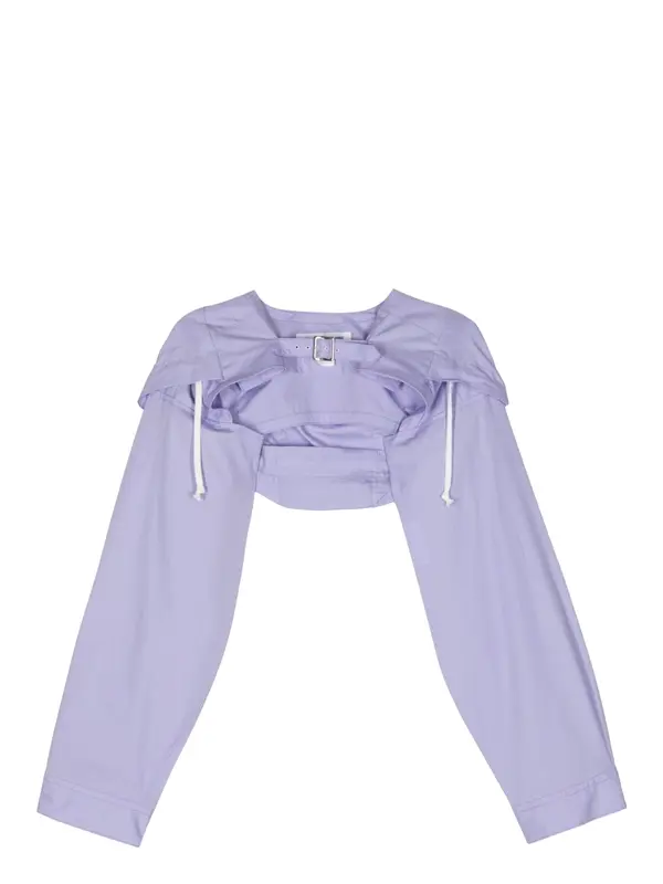 Comme Des Garçons Cropped Hooded Jacket - Purple