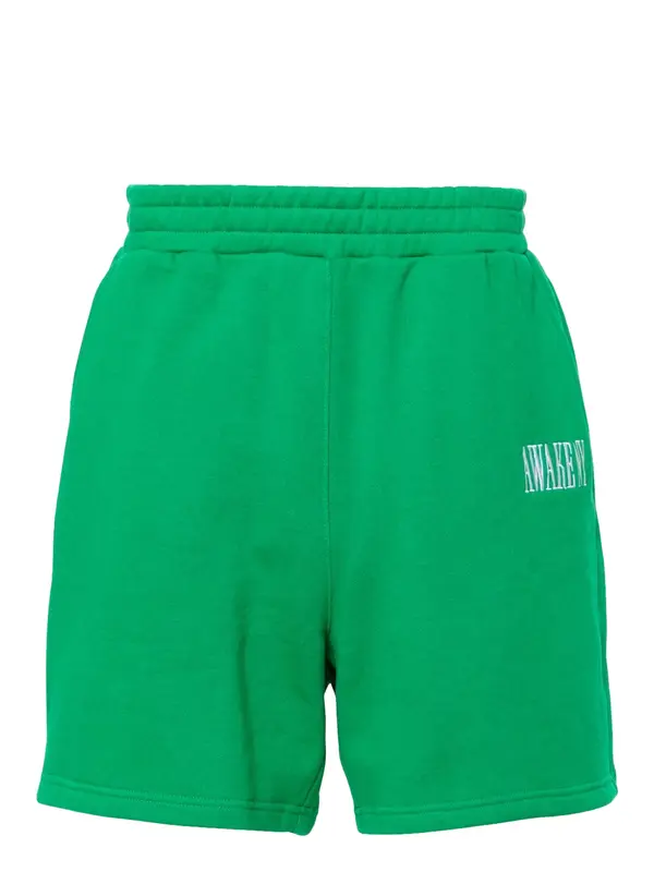 AWAKE NY Logo-patch Track Shorts - Green