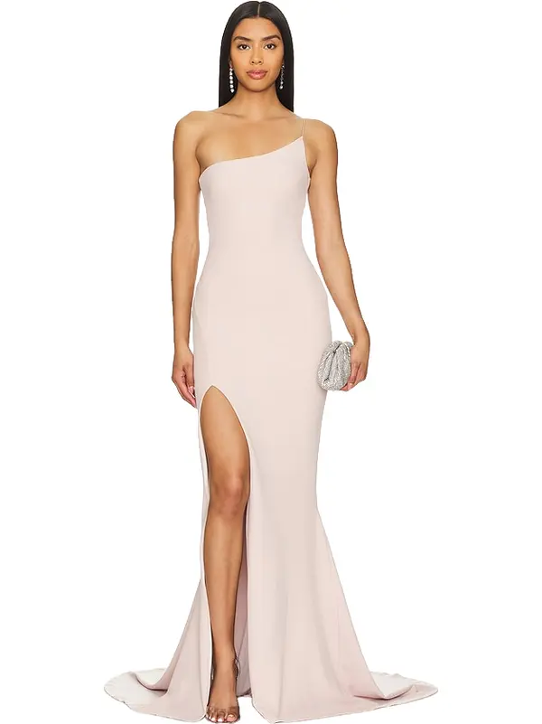 NOOKIE Jasmine One Shoulder Gown - Nude