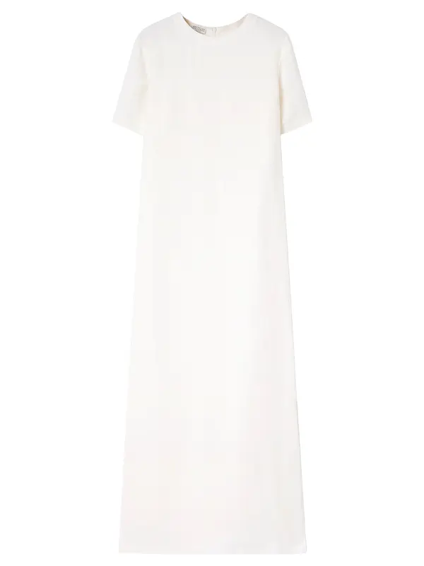 Brunello Cucinelli Bead-embellished Twill Midi Dress - Off-white