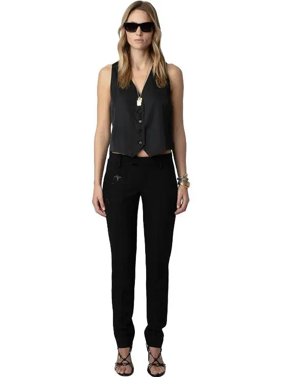 Zadig&Voltaire Emaux Satin Vest - Black