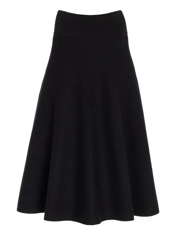 THE FRANKIE SHOP Gabrielle Knit Midi Skirt - Black
