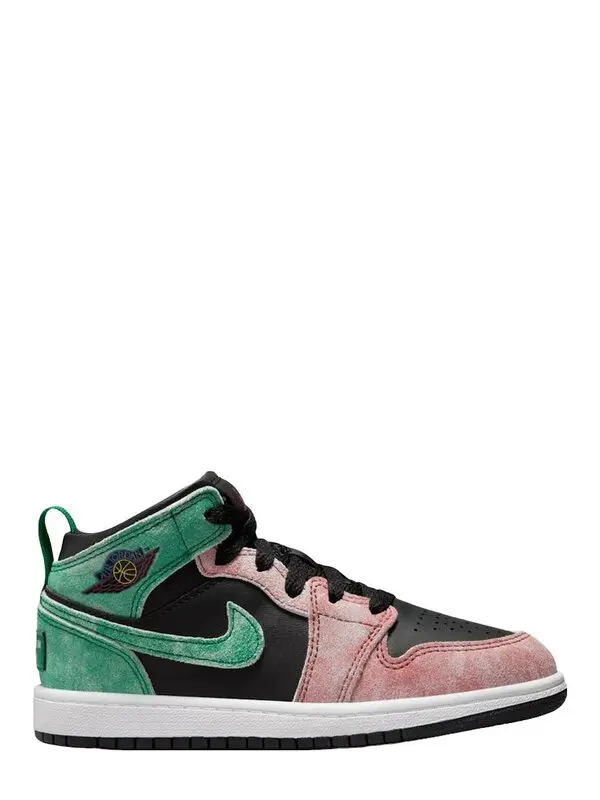JORDAN 1 Mid Se Mj's Playground Sneakers - Black/pine Green/dune Red