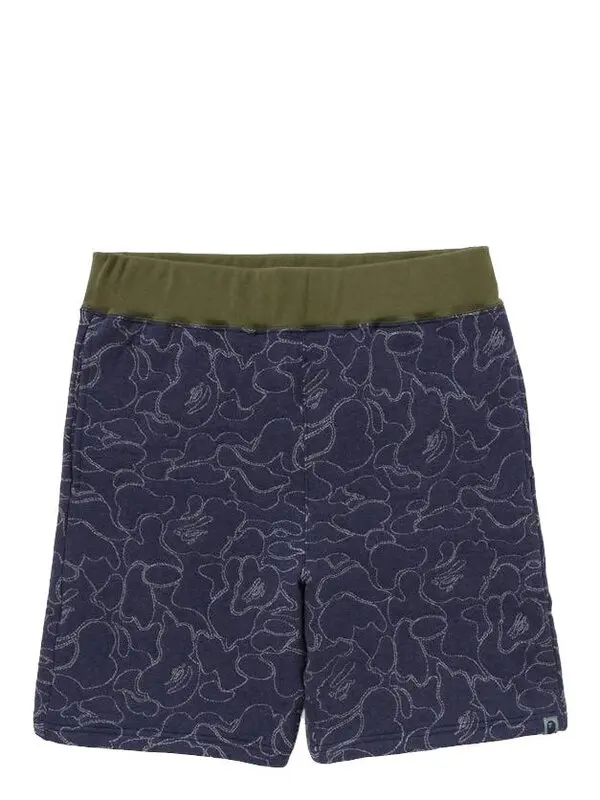 BAPE Abc Camo Sweat Shorts - Navy Blue