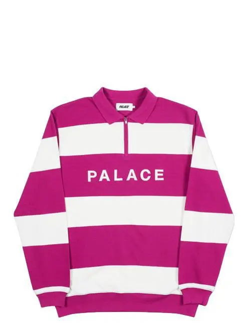 PALACE J Stripe Crew - Pink/white