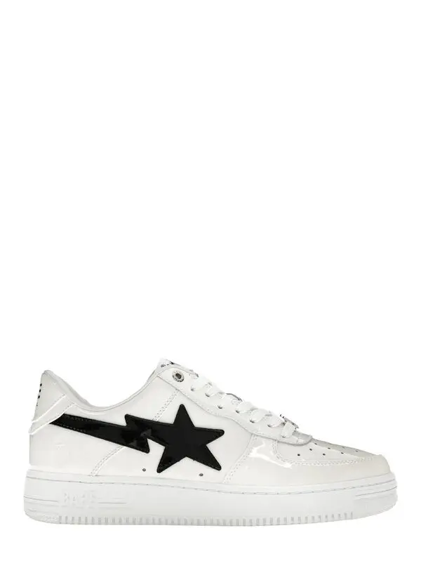 BAPE A Bathing Ape Sta #2 Patentin Sneakers - White/black