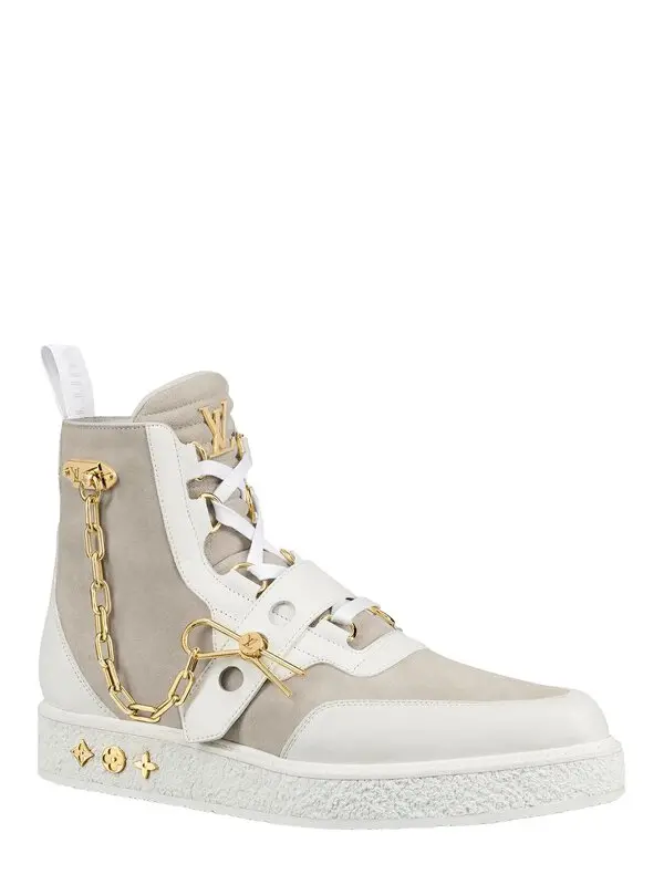 LOUIS VUITTON Creeper Ankle Boot - White/beige