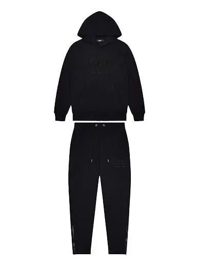 Trapstar Chenille Decoded Hooded Tracksuit - Blackout Edition