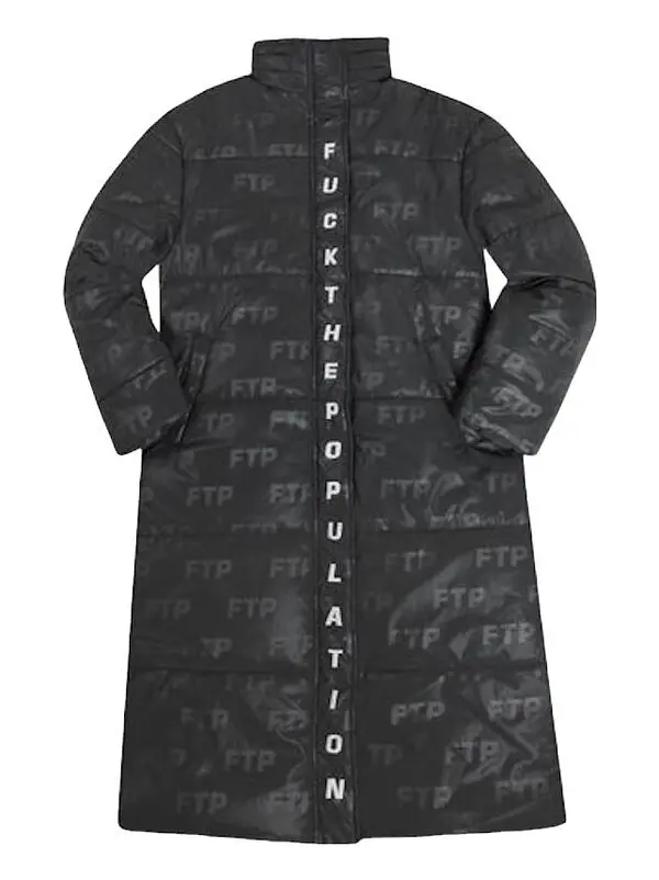FTP Reflective Trench Coat - Black