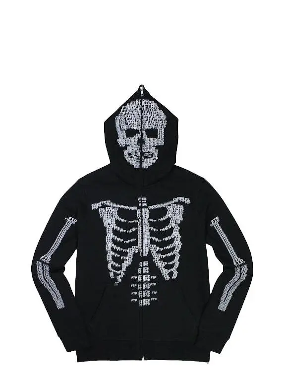 FTP Skeleton Full Zip Hoodie - Black