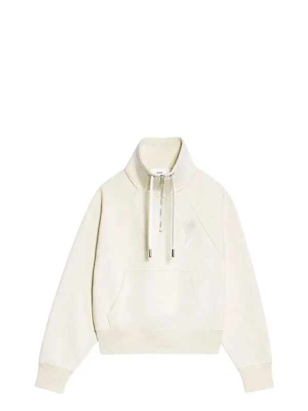 Ami De Coeur Half-zip Sweatshirt - Off White