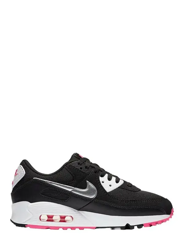 Nike Air Max 90 Metallic Silver Sneakers - Black/white/pink Blast