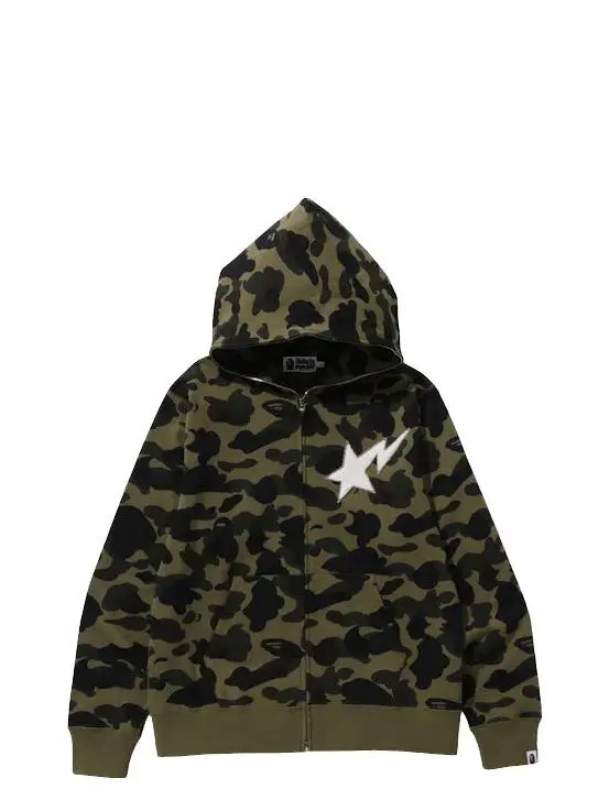 BAPE 1st Camo Full Zip Hoodie - Green