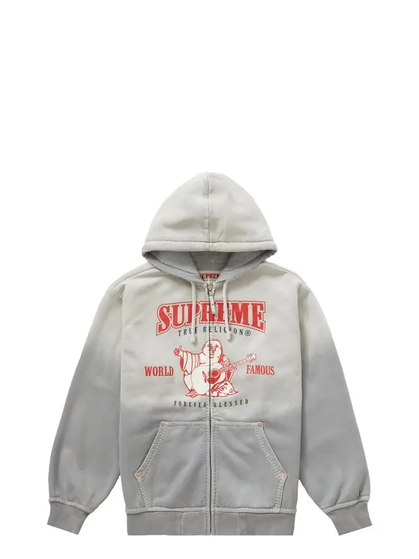Supreme True Religion Zip Up Hooded Sweatshirt - Light Grey