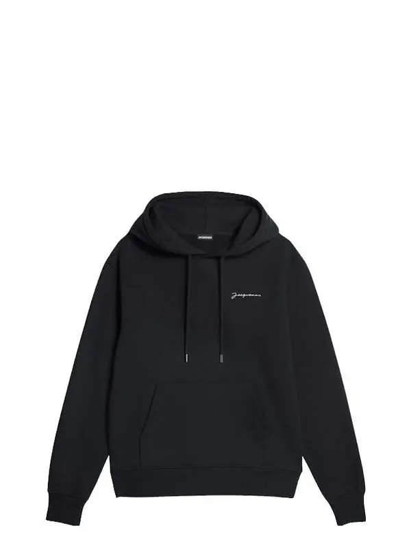 Jacquemus Le Sweatshirt Brode Embroidered Logo Hoodie - Black/white