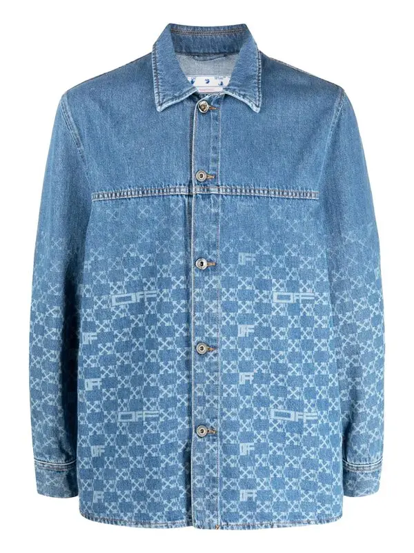 Off-White Arrows Monogram Denim Shirt - Blue