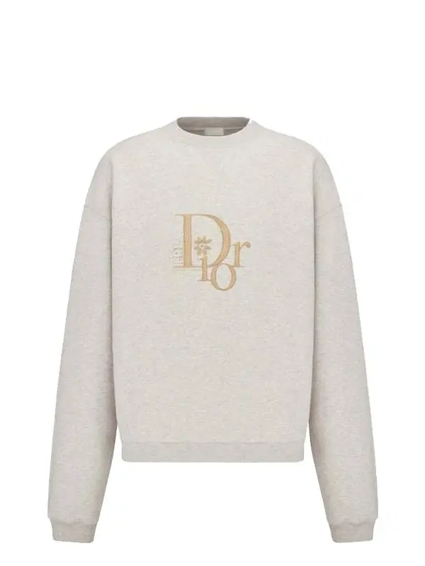 Dior X Erl Oversized Sweatshirt - Heathered Gray Cotton Fleece