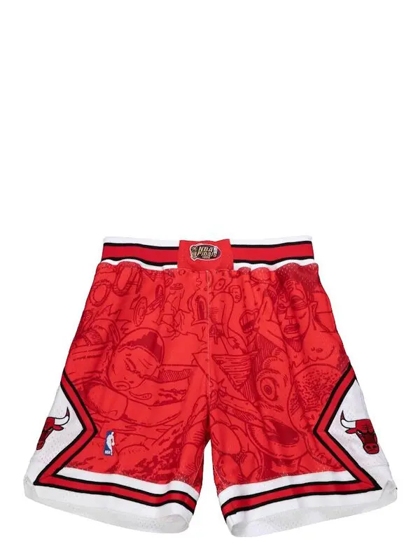 HEBRU BRANTLEY X Mitchell & Ness Chicago Bulls Shorts - White/red