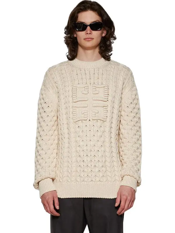 Givenchy 4g Cable-knit Sweater - Cream