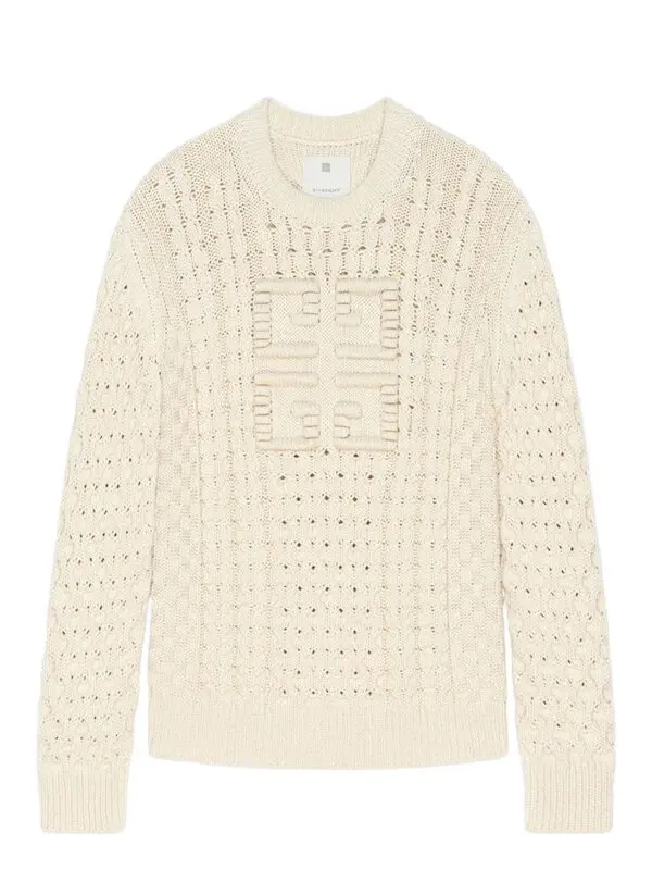 Givenchy 4g Cable-knit Sweater - Ivory