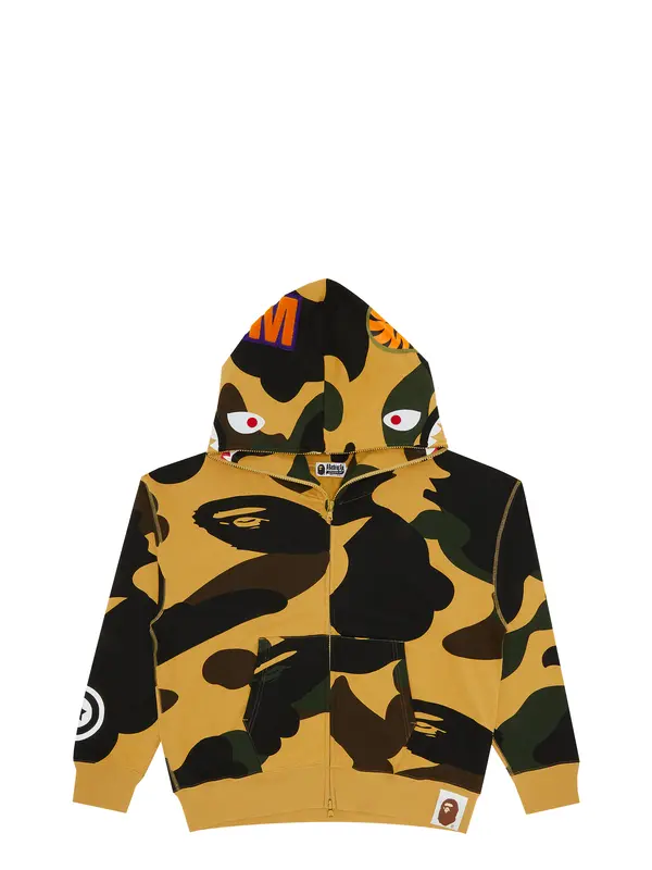 BAPE Giant 1st Camo Shark Loose Fit Full Zip Hoodie - Yellow