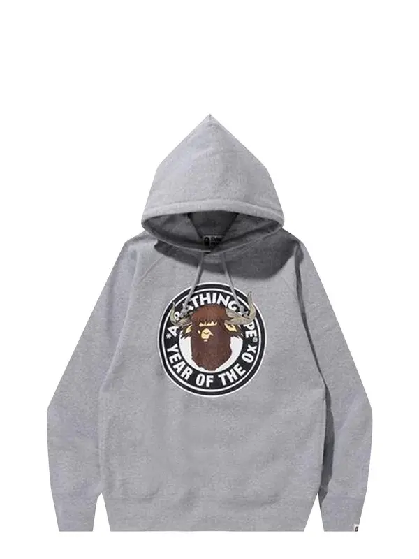 A BATHING APE Year Of The Ox Pullover Hoodie - Grey