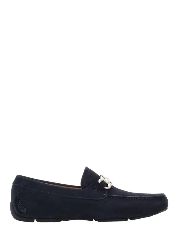 FERRAGAMO Gancini Suede Driving Shoes - Blue