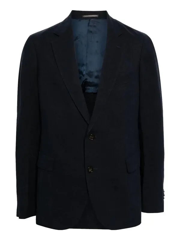N.peal Amalfi Linen Single-breasted Blazer - Blue