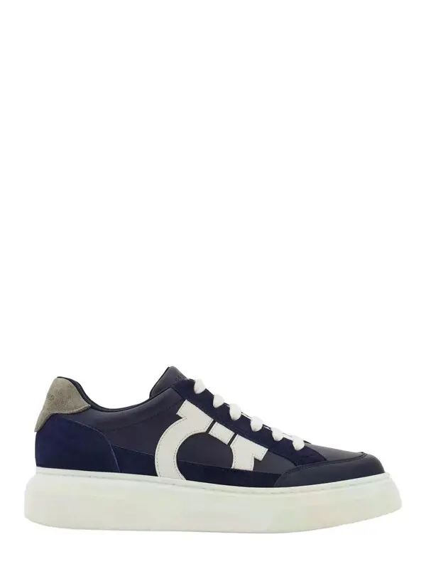 FERRAGAMO Gancini Leather Sneakers - Purple