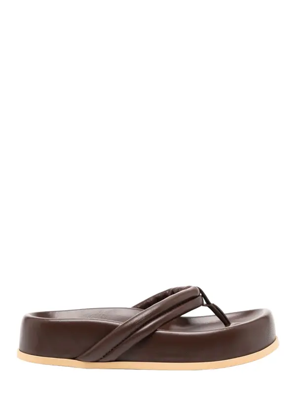 GIABORGHINI Frederique 40mm Leather Flatform Sandals - Brown
