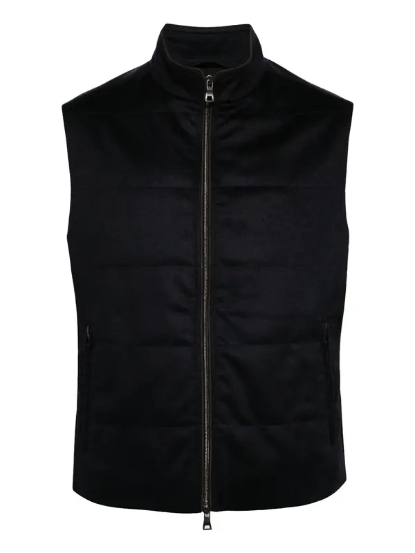 N.peal Belgravia Quilted Cashmere Gilet - Blue