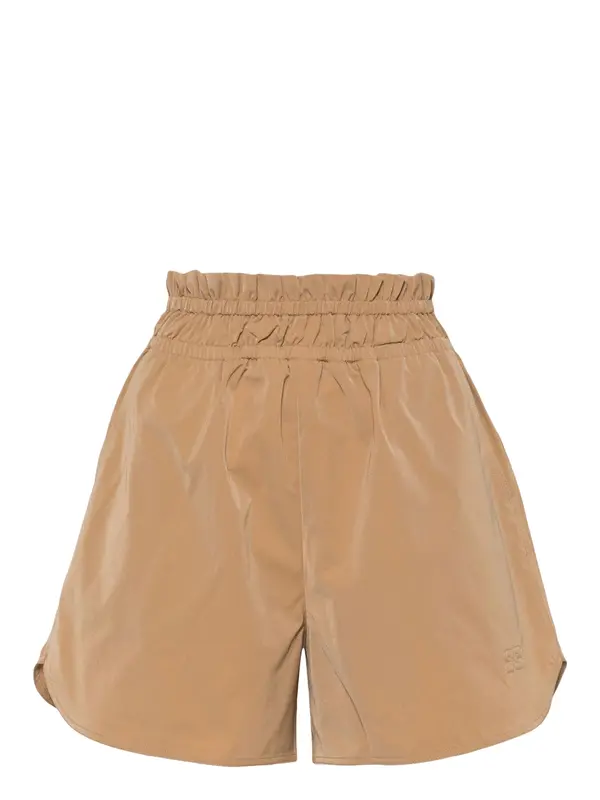 GANNI Logo-embroidered Shorts - Brown
