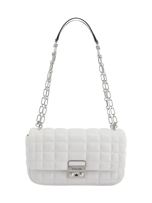 Michael Kors Large Tribeca Leather Shoulder Bag - White