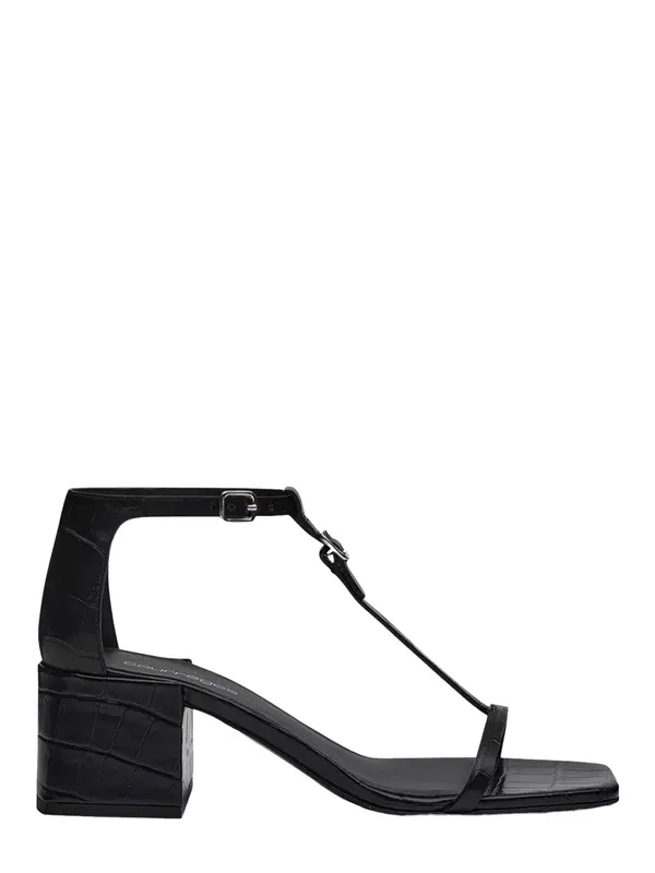 COURREGES Buckled Leather Sandals - Black