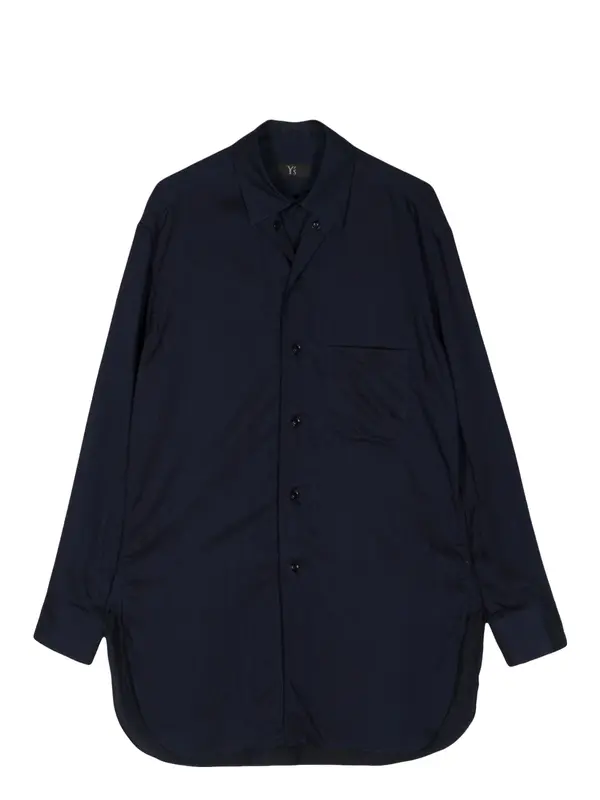 Y’s Cut-out Twill Shirt - Blue