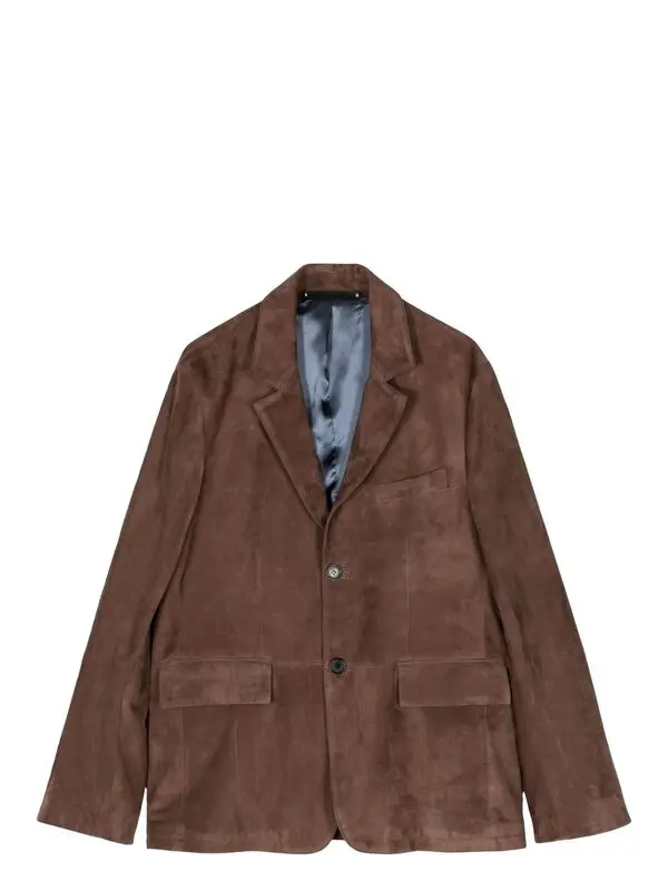 Paul Smith Single-breasted Suede Blazer - Brown