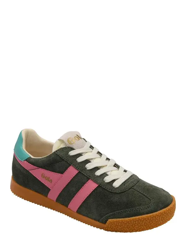 Gola Elan Suede Sneakers - Khaki/bubblegum/mist