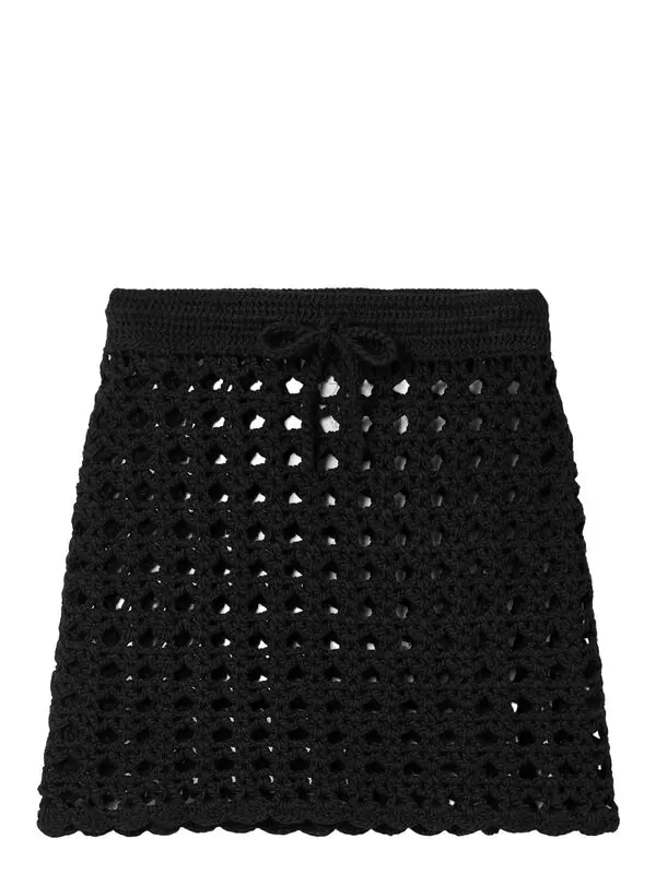 Suzie Kondi Crete Open-knit Mini Skirt - Black