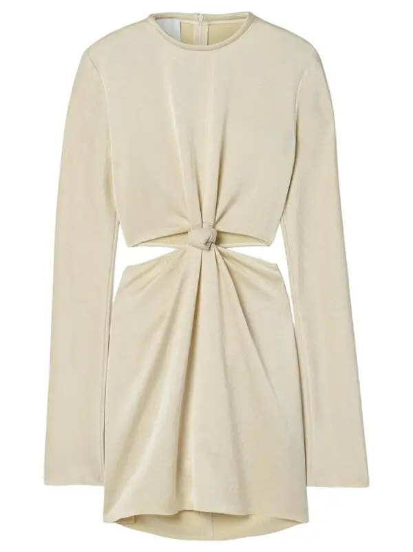 Nanushka Tazia Cutout Hammered-satin Mini Dress - Neutrals