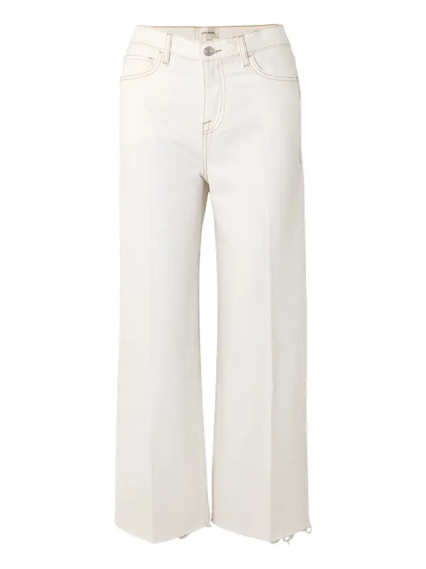 FRAME Le Jane Cropped Wide-leg Jeans - White