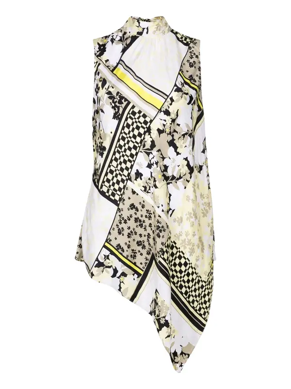 Hugo Scarf-print Sleeveless Blouse - Multicolour